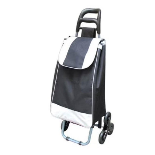 Căruț pliabil pentru cumparaturi cu 3 roți, facilitează urcarea scăril ...